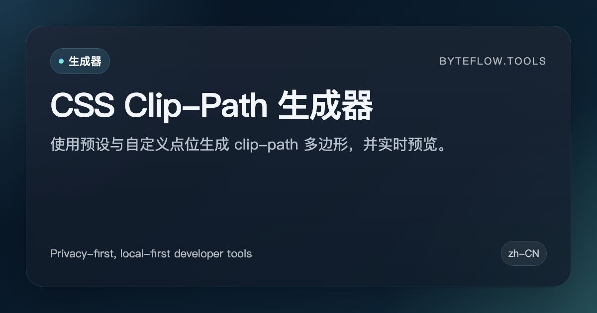 CSS Clip-Path 生成器 - 免费在线工具 | byteflow.tools